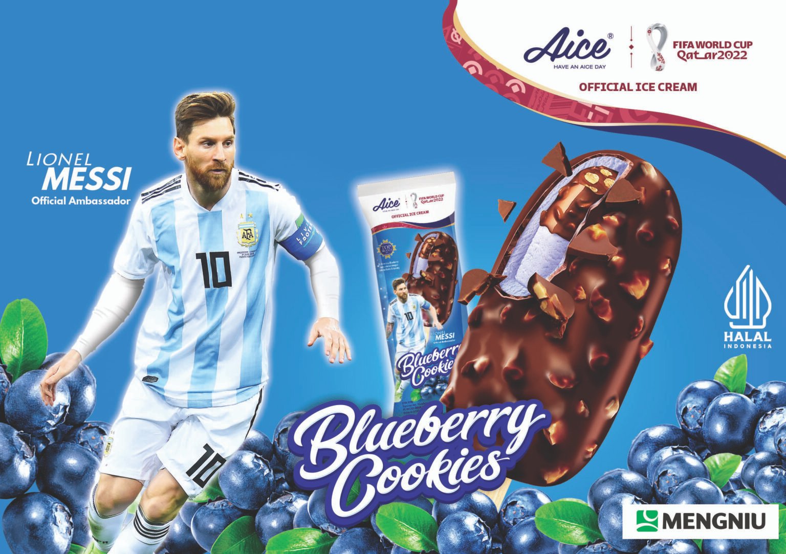 Gandeng Lionel Messi, Aice Persembahkan Aice Blueberry Cookies dan Milk ...